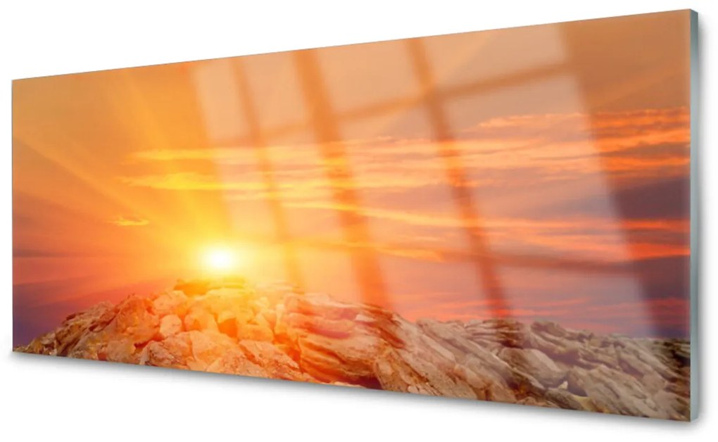 Plexisklo obraz Slunce Nebe Hora Krajina