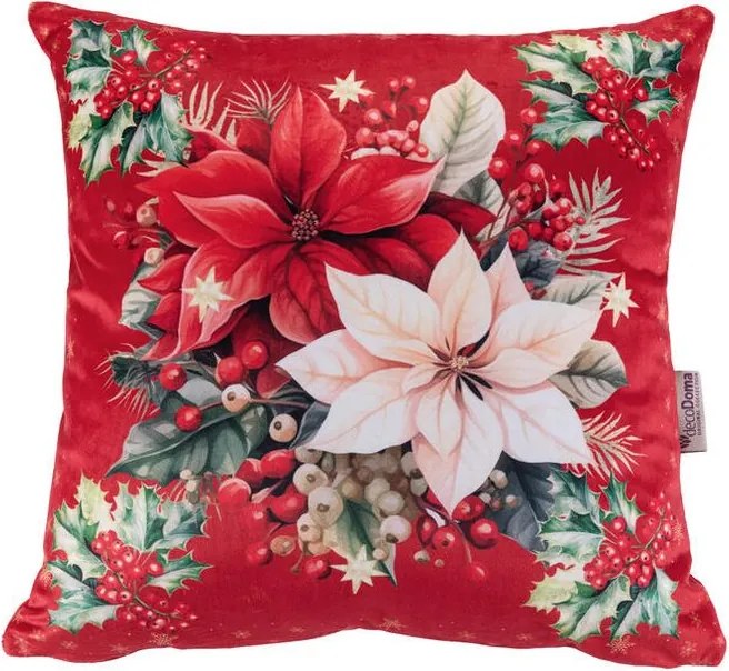 Sada 3 ks povlaků na polštářky RED POINSETTIA 45 x 45 cm