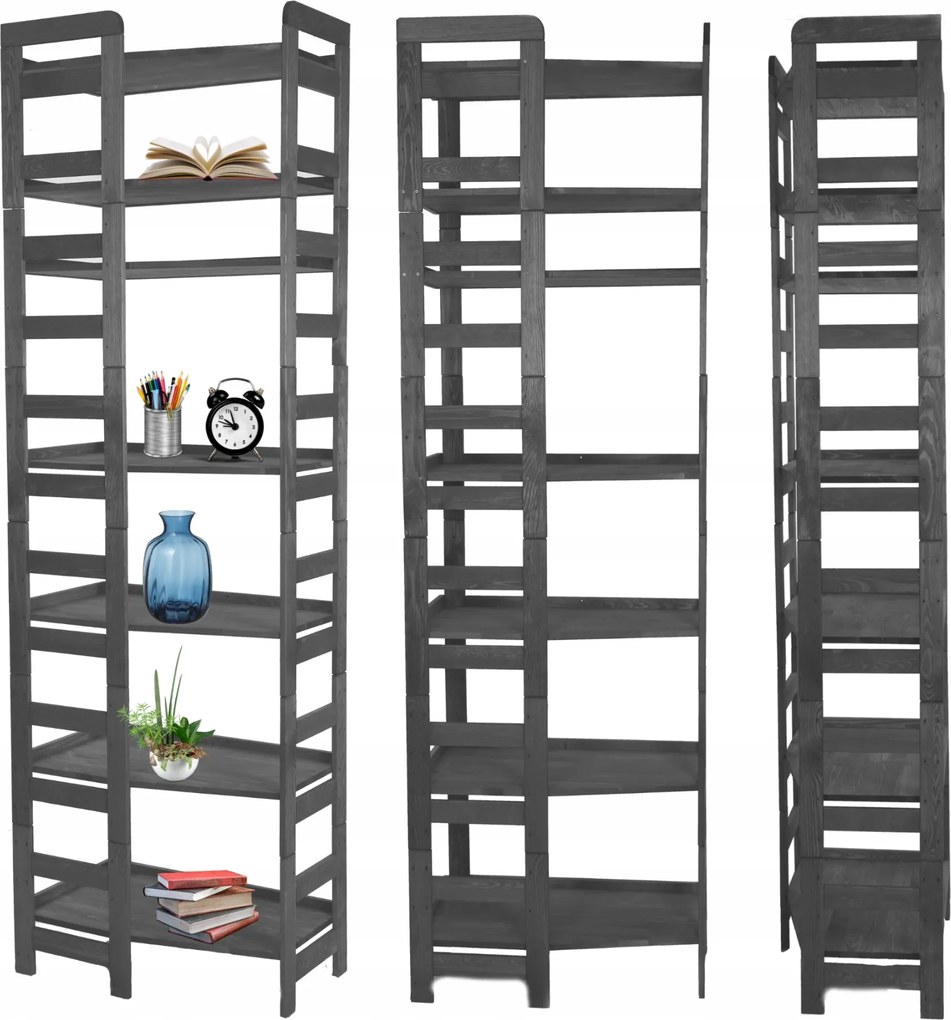 Kancelářský regál rohový regál na knihy Modulární Plné Police 7ks Eco