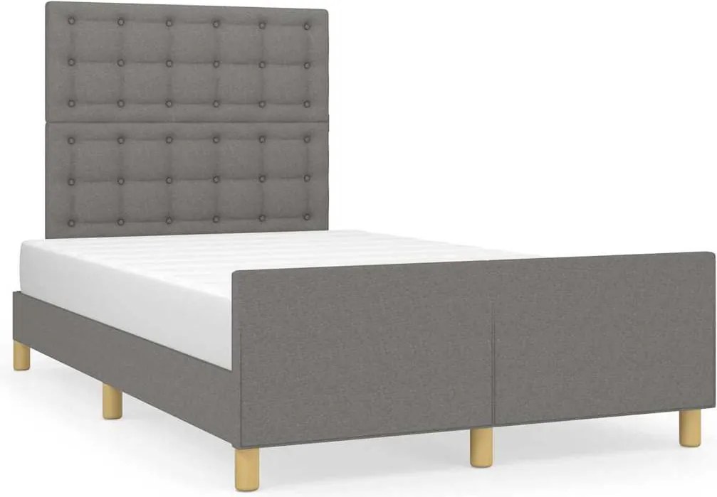 Rám postele bez matrace tmavě šedá 120 x 200 cm textil 3125366