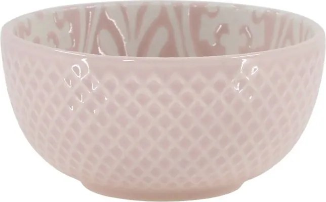 Růžová porcelánová miska s květy uvnitř Arés - Ø 7,5*3,5 cm / 100ml
