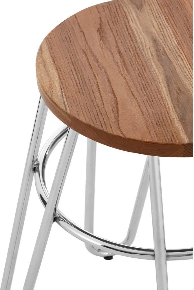 Stolička z jilmového dřeva ve stříbrné barvě/v přírodní barvě District – Premier Housewares