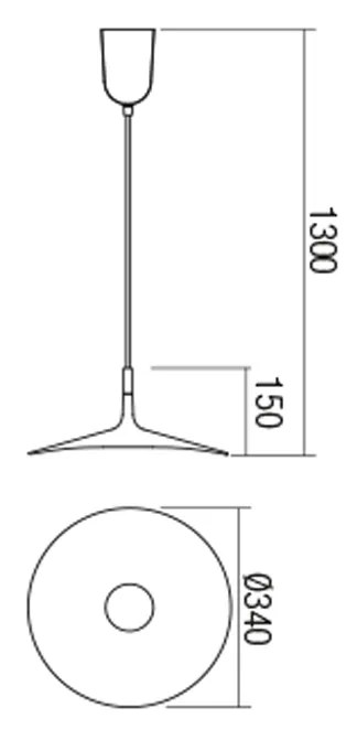 Redo 01-1406 závěsné LED svítidlo Kai tmavě kovové, 7W, 3000K, ø34cm