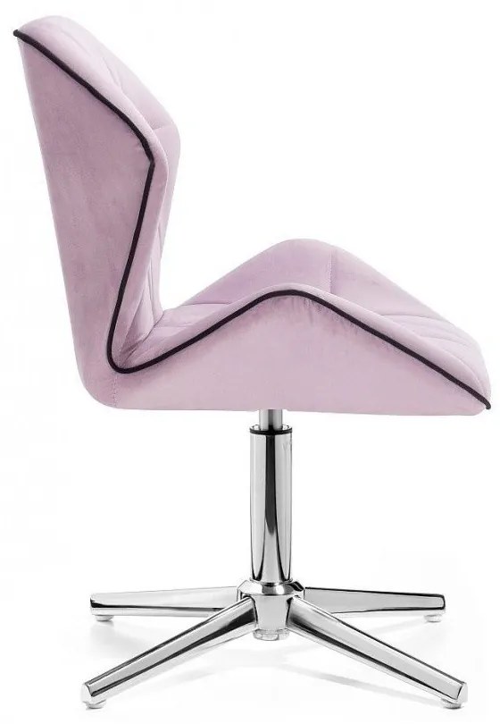 LuxuryForm DESIGN Otočná židle MILANO MAX VELUR na stříbrném kříži - levandule