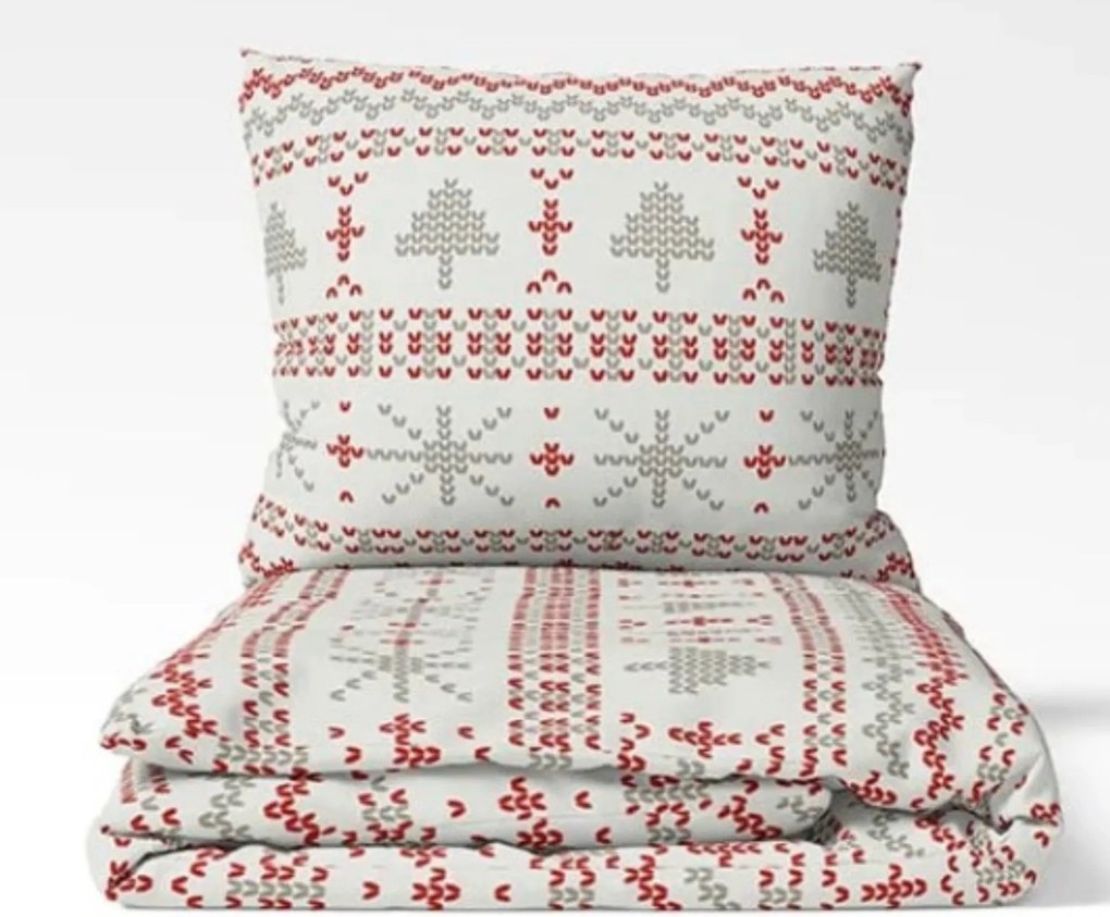 Vánoční povlečení bavlněné Vánoční kouzlo TiaHome - 1x Polštář 90x70cm, 1x Přikrývka 140x200cm