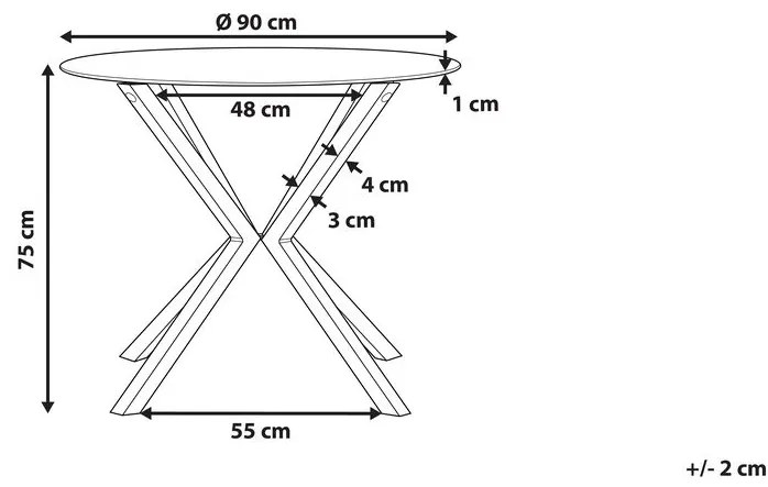 Prosklený kulatý jídelní stůl ⌀ 90 cm ALTURA Beliani