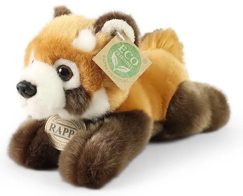 Rappa Plyšová panda červená ležící 20 cm ECO-FRIENDLY