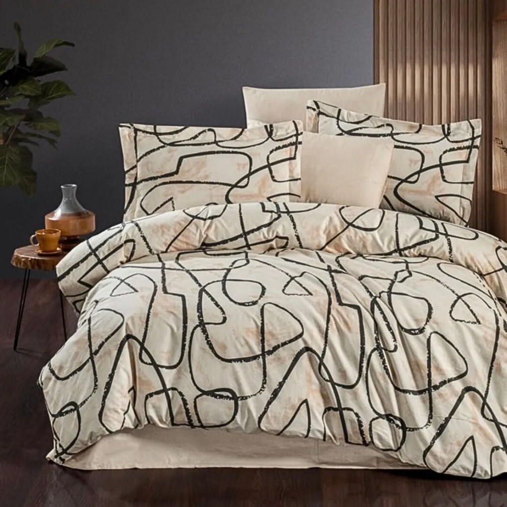 Povlečení bavlněné Efekt TiaHome - 2x Polštář 90x70 cm, 1x Přikrývka 200x220cm