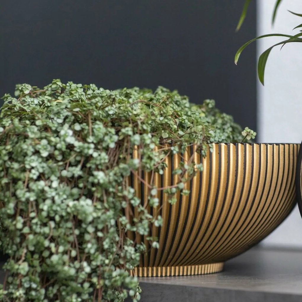 Capi Nature Groove Bowl Black Gold Ø 40 cm / V 15 cm