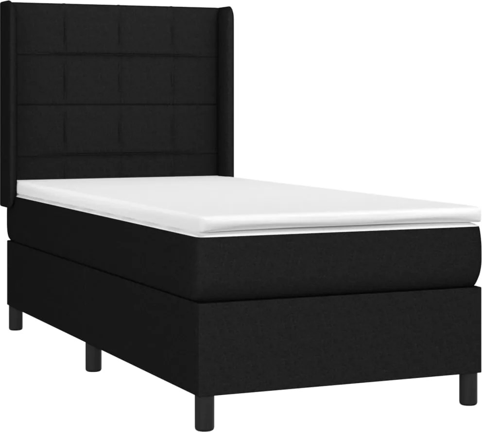 Box spring postel s matrací a LED černá 80 x 200 cm textil 3138271