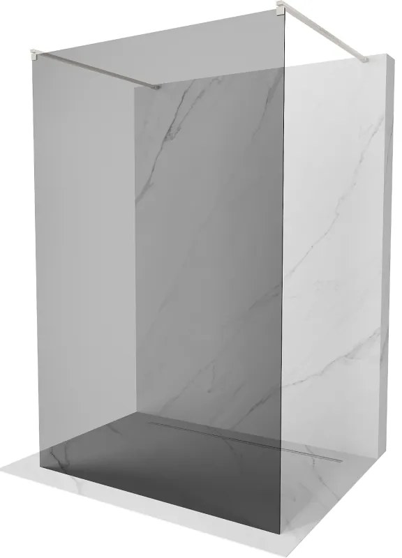 Mexen Kioto, sprchová zástěna Walk-In 140 x 200 cm, 8mm šedé sklo, broušená ocel profil, 800-140-002-97-40