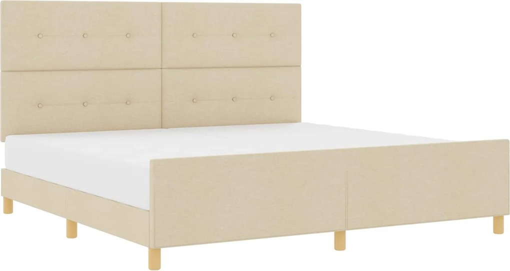 Rám postele s čelo Krémová 200 x 200 cm textil 3344758