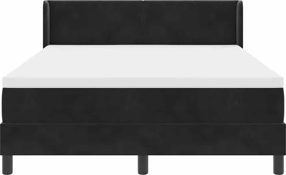 Postel s boxspringem s čelo Černý 200 x 160 cm samet 3341530