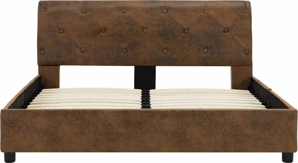 Rám postele hnědý umělá broušená kůže 120 x 200 cm 284890