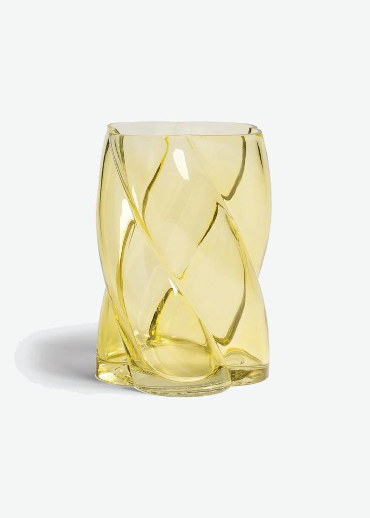 &amp;klevering Skleněná váza Marshmallow žlutá