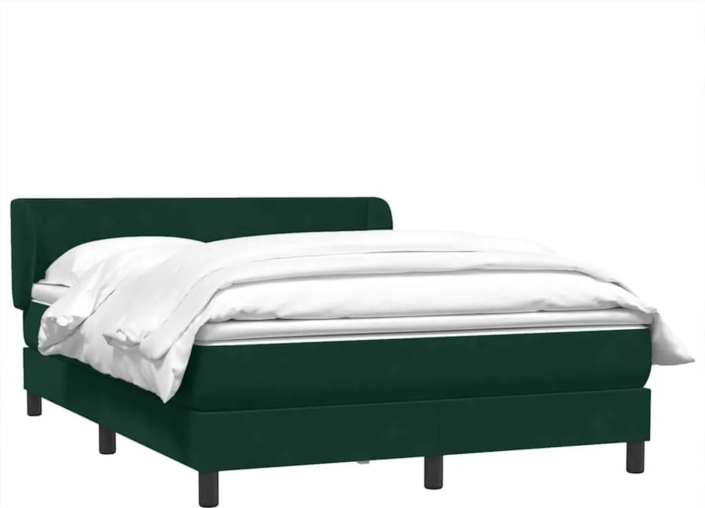 Box spring postel s matrací tmavě zelená 160x220 cm samet 3317406