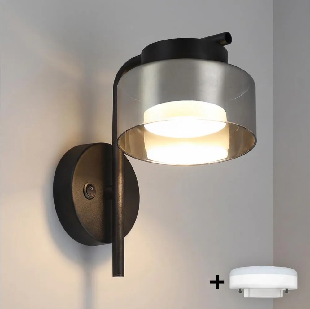 Brilagi - LED Nástěnná lampa AURA LUX 1xGX53/30W/230V černá/kouřová