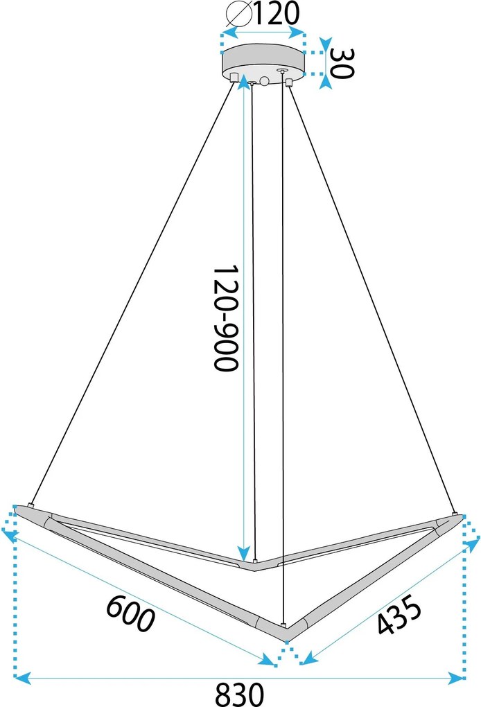 Toolight Toolight, LED stropní svítidlo, 4000K, 1500lm, APP1776-CP, zlatá matná, OSW-04055