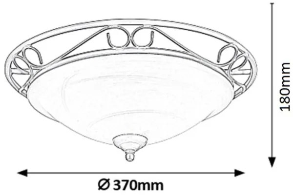Rabalux 3722 - Stropní svítidlo ATHEN 2xE27/60W/230V