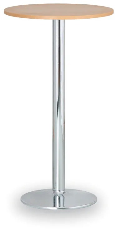 Koktejlový stůl OLYMPO II, průměr 600 mm, chromovaná podnož, deska buk