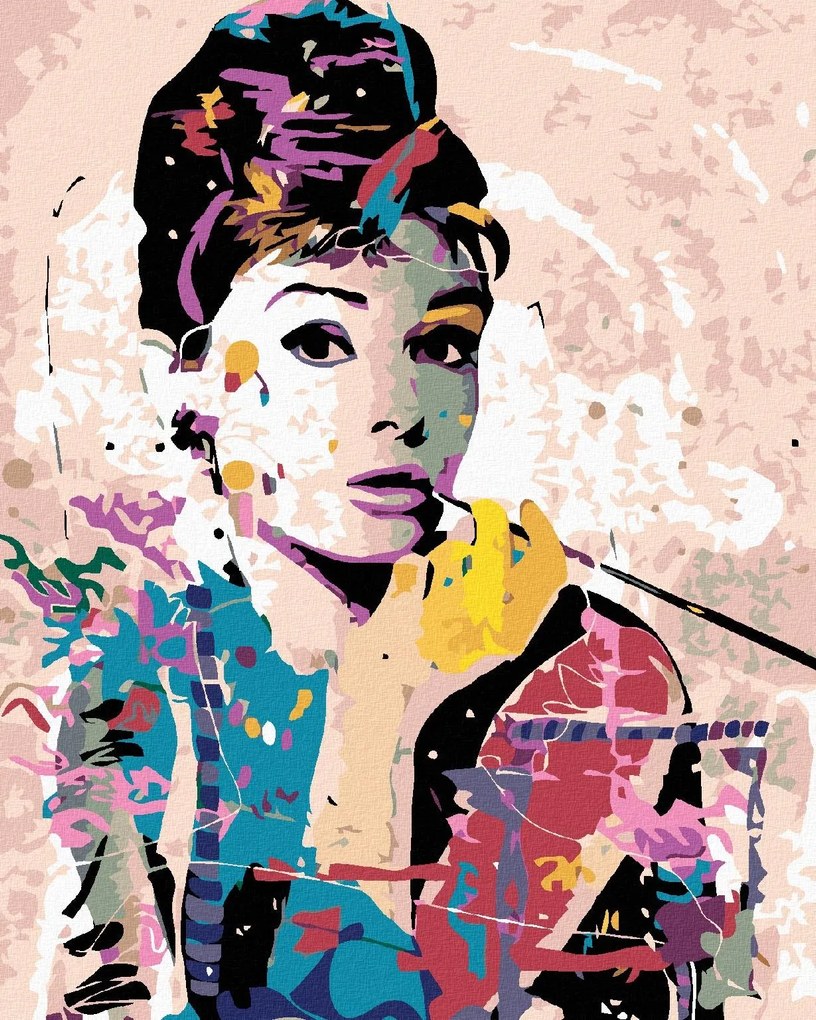zuty malování podle čísel - audrey hepburn, 40x50 cm, vypnuté plátno na rám