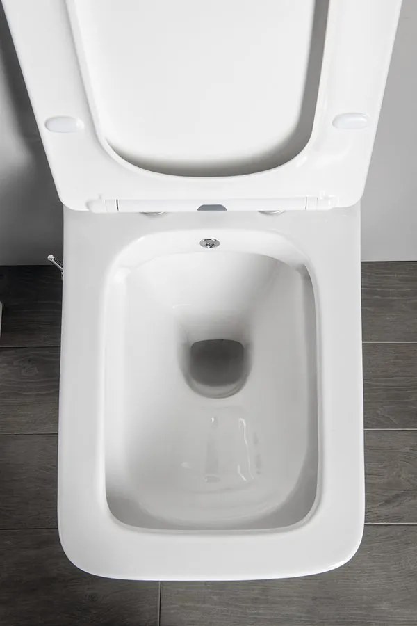 Sapho Sapho, PORTO závěsná WC mísa Rimless, integrovaná baterie a bidetová sprška 36x52 cm, bílá, PZ102RX