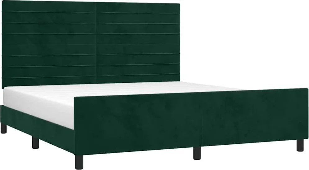 Rám postele bez matrace tmavě zelená 160 x 200 cm samet 3125827