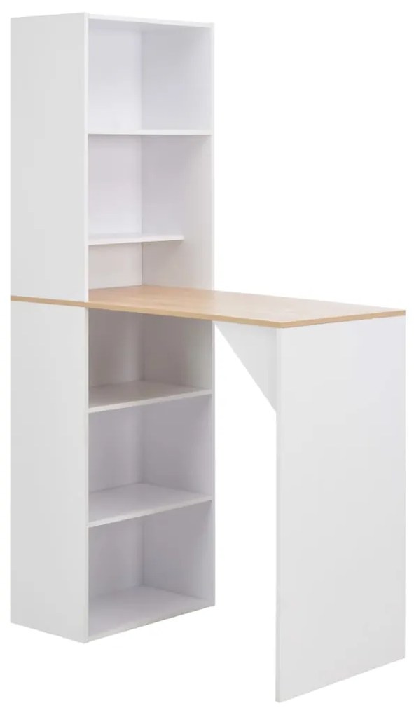 Barový stůl se skříní bílý 115 x 59 x 200 cm,  280230