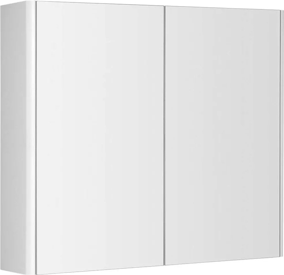 Aqualine Deneb - Zrcadlová skříňka, 80x70x18 cm, 2 dvířka, matná bílá DN080