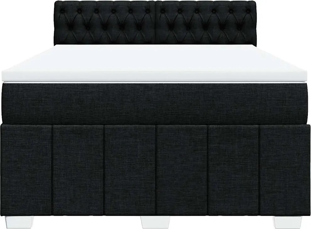 Box spring postel s matrací černá 140 x 190 cm textil 3289372