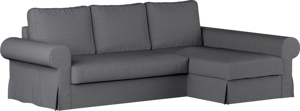 Potah na pohovku IKEA Backabro rozkládací se šezlongem barva šedá látka pletený vzor