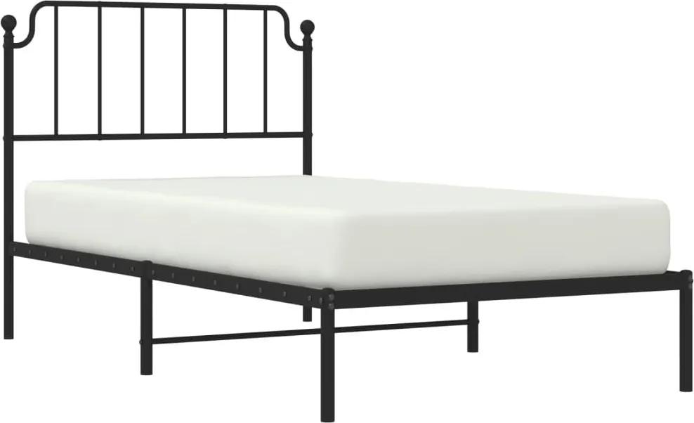 vidaXL Kovový rám postele s čelem 100 x 200 cm [373882] Barva: Bílá