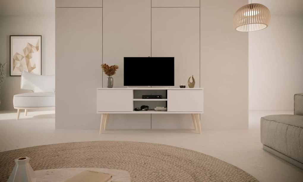 TV stolek TORONTO 120 cm bílý