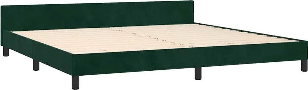 Rám postele bez matrace tmavě zelená 200 x 200 cm samet 3126022