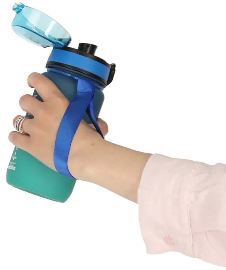 Creative Corner Láhev na vodu bidon s brčkem sportovní 600ml modrozelená