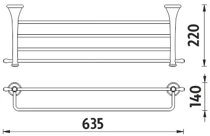 Nimco Police na ručníky s hrazdou, 64 cm. LA 19063-80