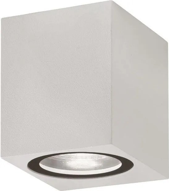 NV 910041 Venkovní nástěnné svítidlo NERO hliník bílé skleněný difuzor GU10 1x7W 220-240V IP54 bez žárovky světlo dolů - NOVA LUCE