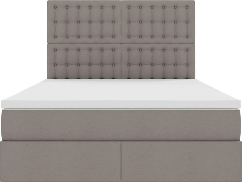 Postel s úložným prostorem a matrací Taupe 140 x 200 cm textil 3371913
