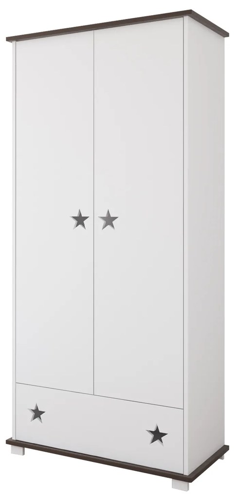 BabyBeds Dětská skříň - hvězdičky Barevné provedení: Bílá 183 cm x 46 cm x 47,5 cm