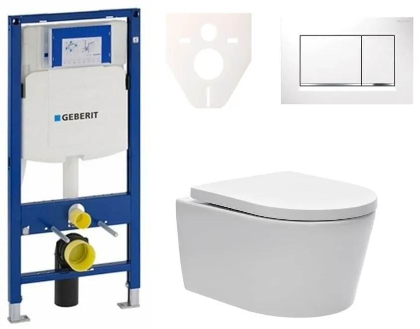 Cenově zvýhodněný závěsný WC set Geberit do lehkých stěn / předstěnová montáž+ WC SAT Brevis SIKOGES3W5