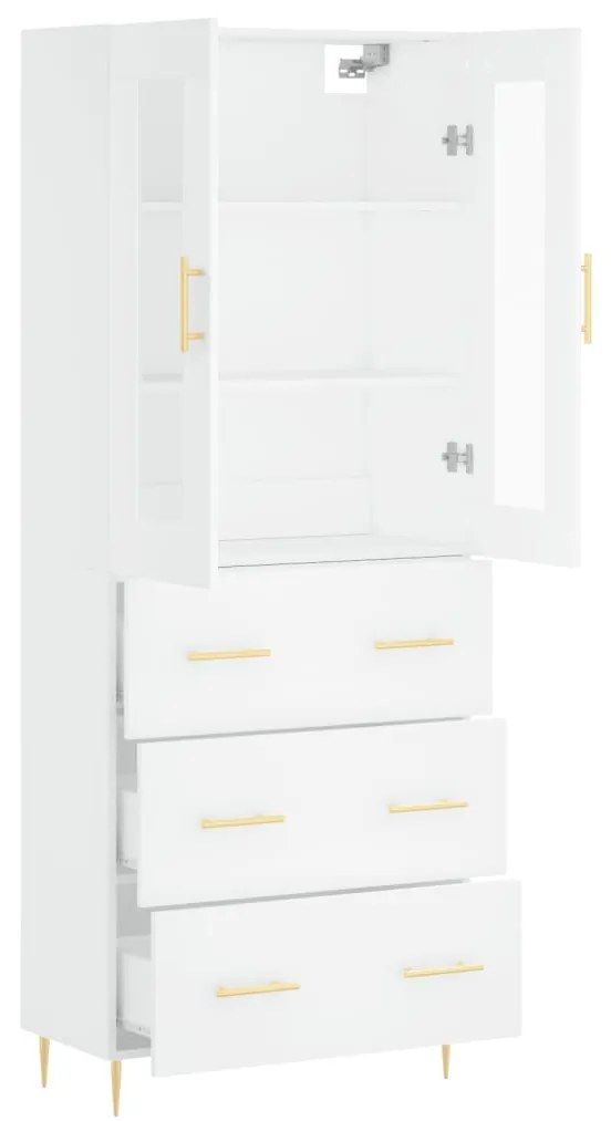 Skříň highboard bílá 69,5 x 34 x 180 cm kompozitní dřevo - Default Title