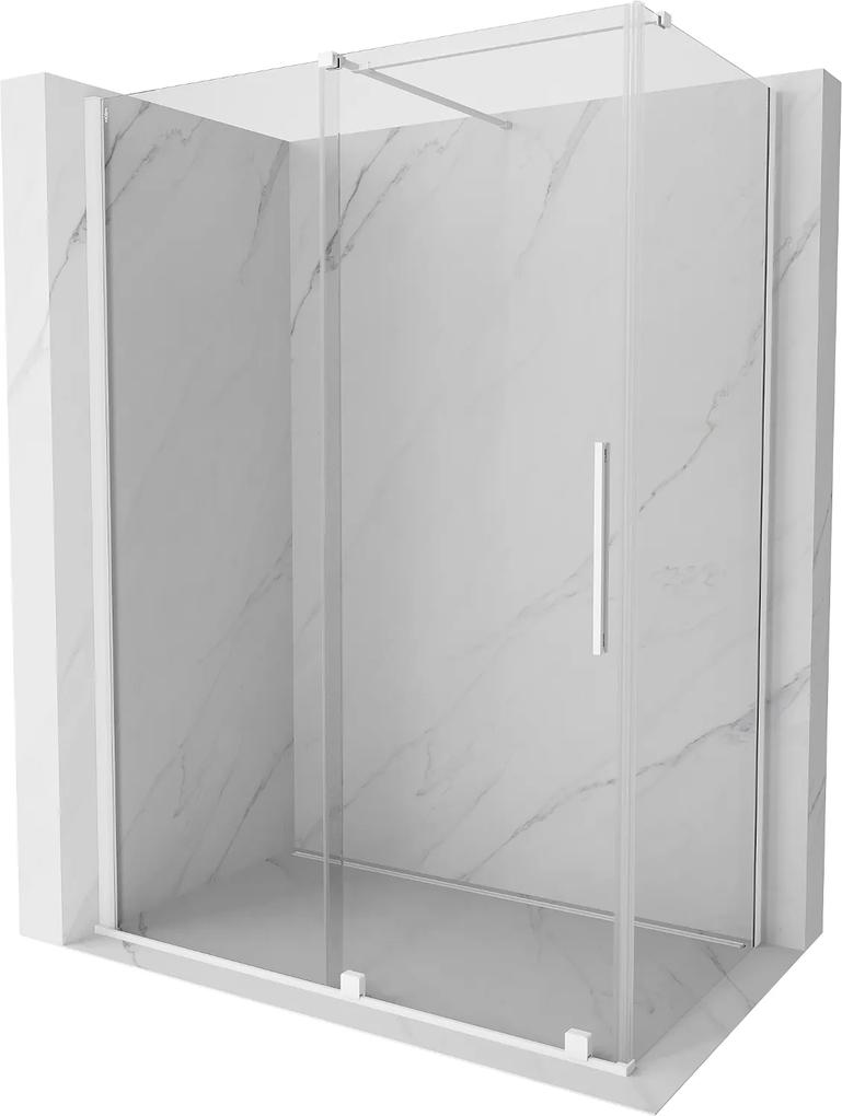 Mexen Velar, sprchový kout s posuvnými dveřmi 160(dveře) x 90(stěna) cm, 8mm čiré sklo, bílá, 871-160-090-01-20