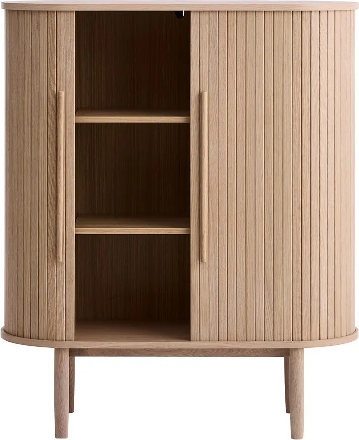Skříňka v dekoru dubu s posuvnými dveřmi ve světle přírodní barvě 100x118x40 cm Meta – Unique Furniture