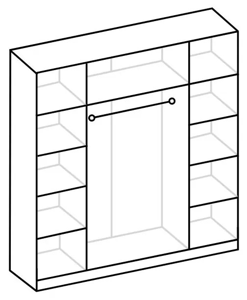 Expedo Šatní skříň AKIS V, 200x215x58, bílá