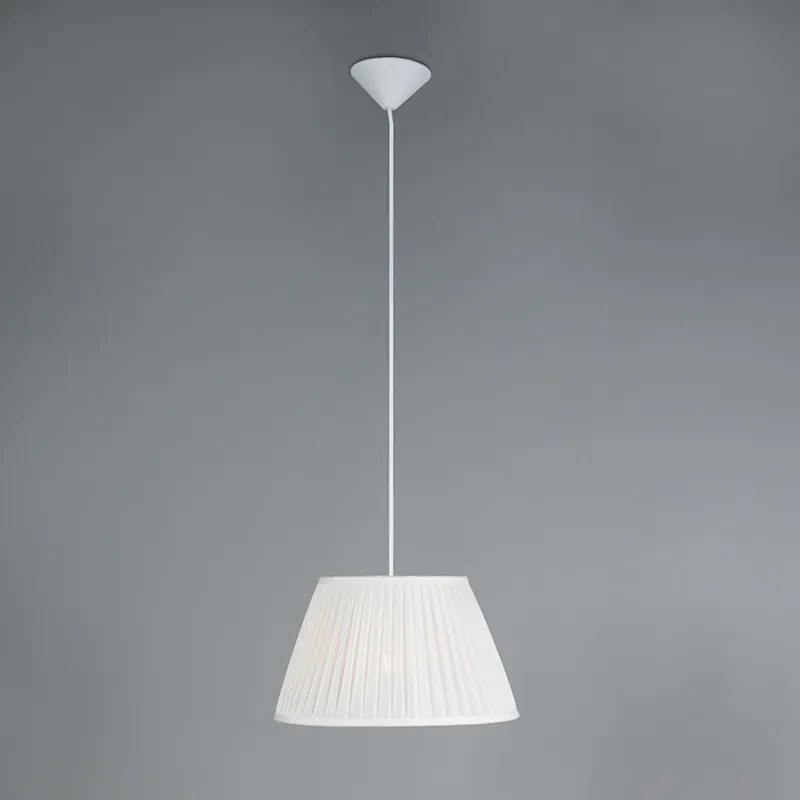 Retro závěsná lampa bílá 35 cm - Plisse