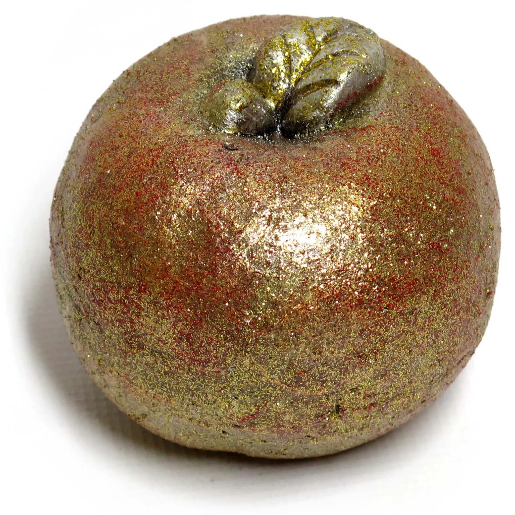 Jablko červeno-zlaté 11cm keramika