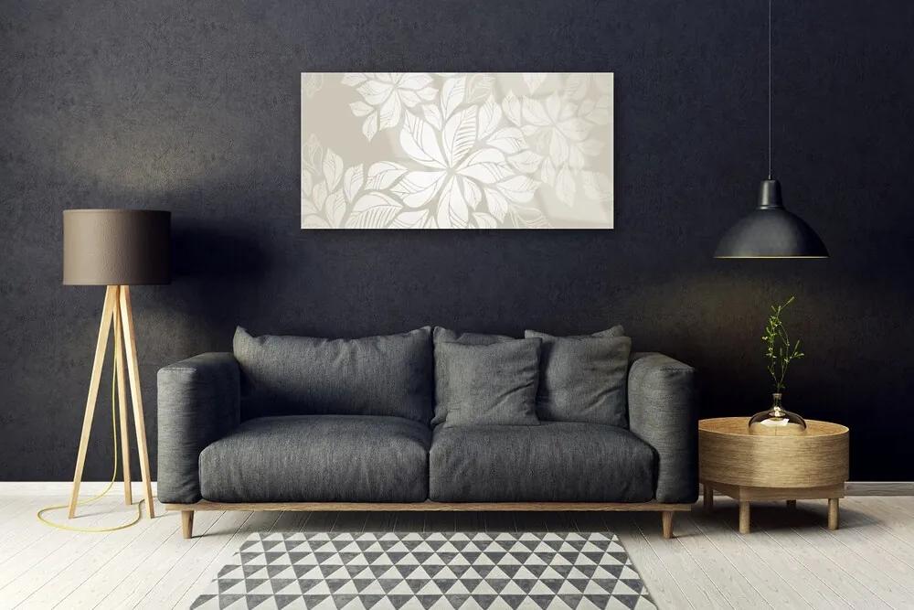 Obraz na skle Květiny Rostlina Umění 125x50 cm