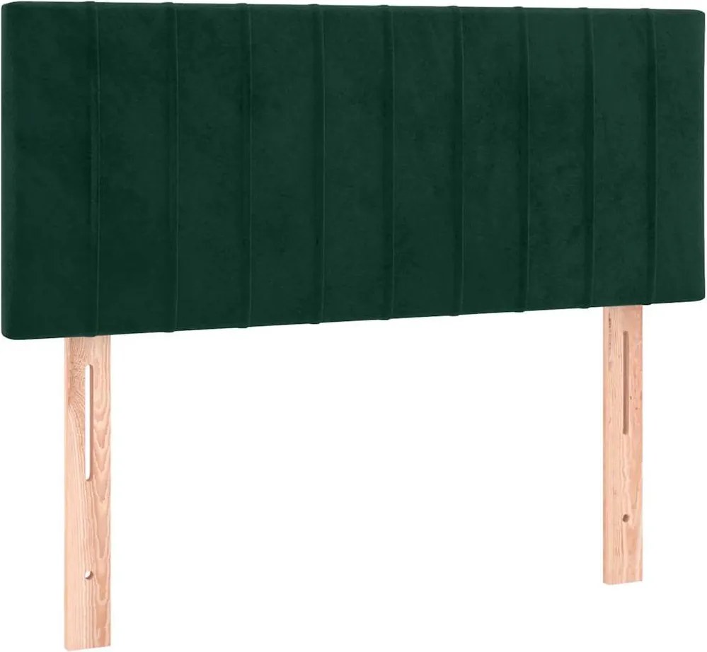 Box spring postel s matrací tmavě zelená 90x200 cm samet 3141404