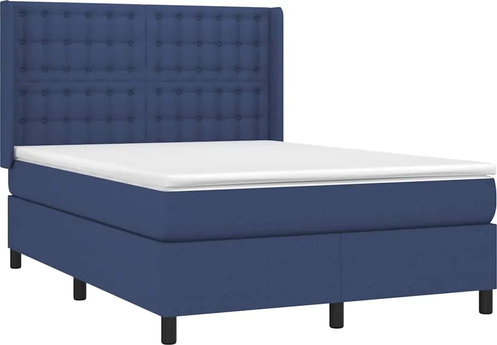 Box spring postel s matrací modrá 140x200 cm textil 3131759