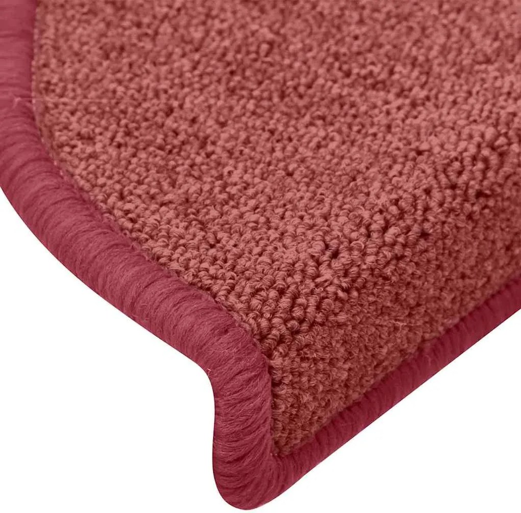 Schodové rohože 15 ks 65 x 24 x 4 cm bordó půlkulaté velké 322373
